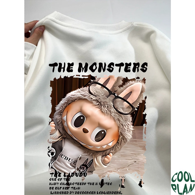 Jual The Monsters LABUBU Wanita Sweater panjang hitam/putih baju switer ...