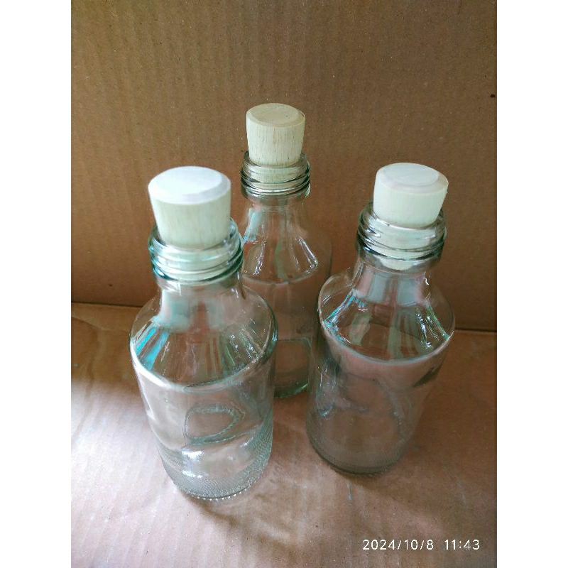 Jual botol kaca 150 ml tutup kayu botol kaca bening botol acesoris ...
