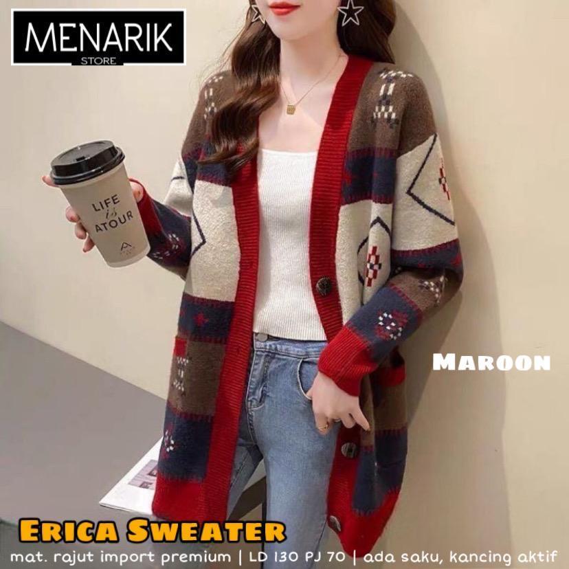 Jual ERICA JUMBO CARDIGAN OUTER RAJUT HALUS TEBAL LD 130 PJ 70 | Shopee Indonesia