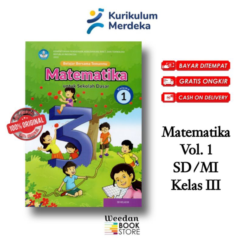 Jual Buku MATEMATIKA MTK VOLUME 1 Kelas 3 Sd Kurikulum Merdeka Buku Paket | Shopee Indonesia