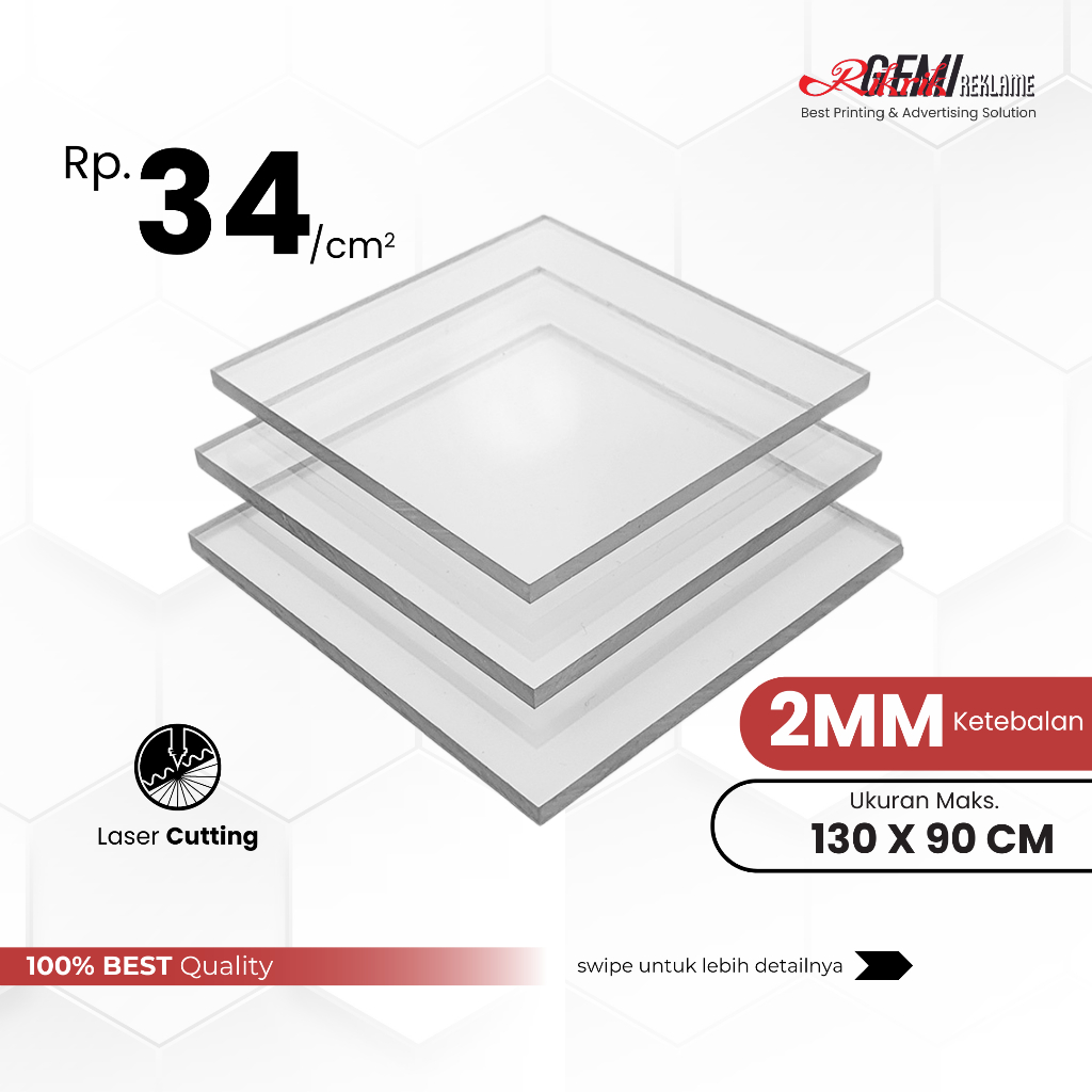 Jual RikrikGemi - Akrilik Lembaran 2MM Bening, Akrilik Custom, Custom Acrylic, Custom Laser ...