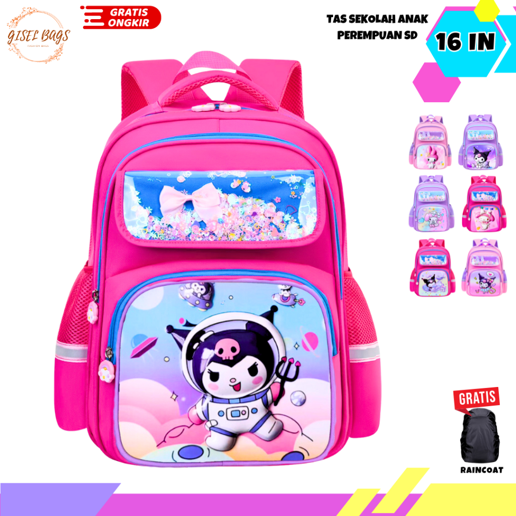 Jual Tas anak perempuan sekolah sd gambar timbul karakter unik waterproof | Shopee Indonesia