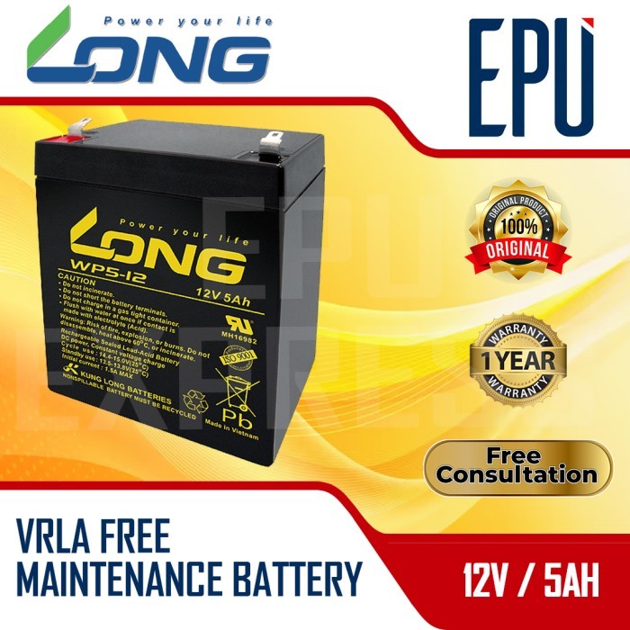 Jual Aki UPS Long 12V 5AH Aki APC Baterai UPS Battery Aki Kering Batere ...