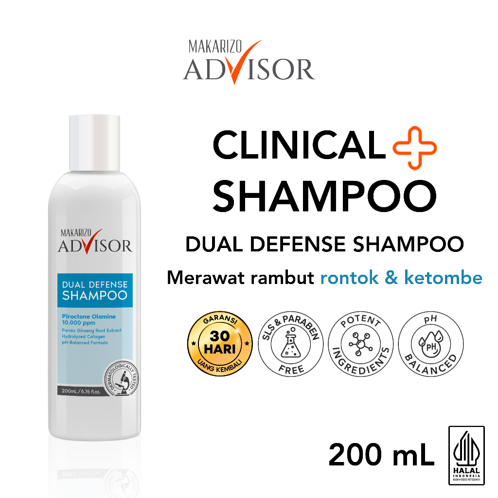 Jual Makarizo Advisor CLINICAL SHAMPOO - Dual Defense Shampoo 200 mL ...