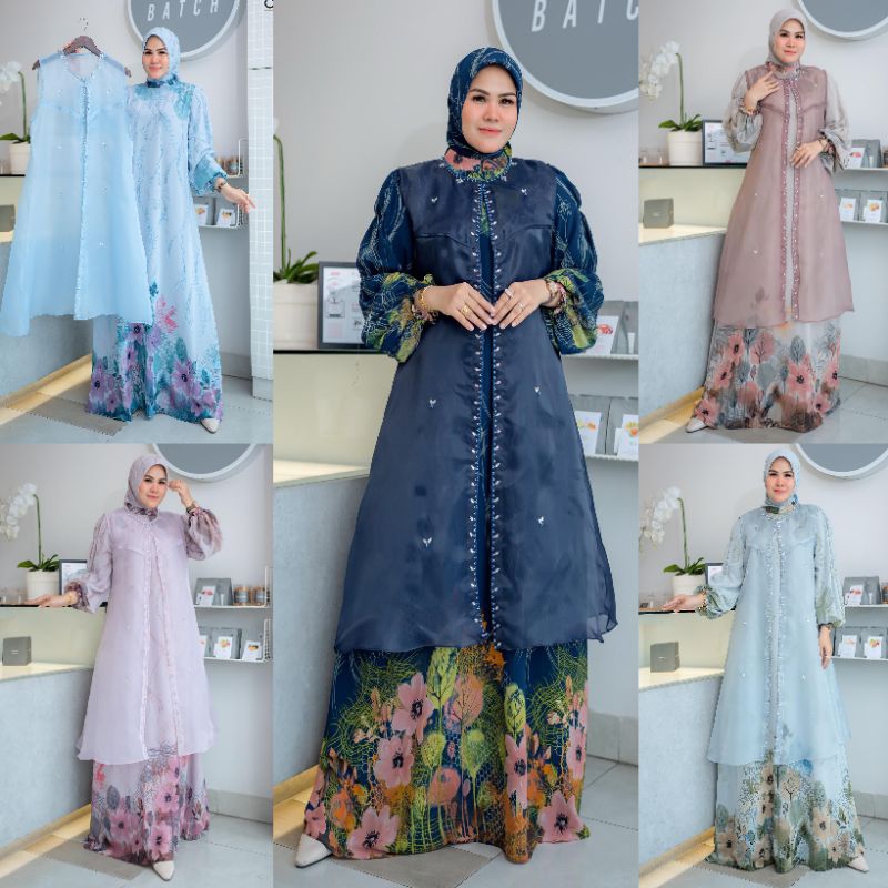 Jual INARA SET 3 IN 1(DRESS,OUTER ORGANZA,JILBAB) | Shopee Indonesia