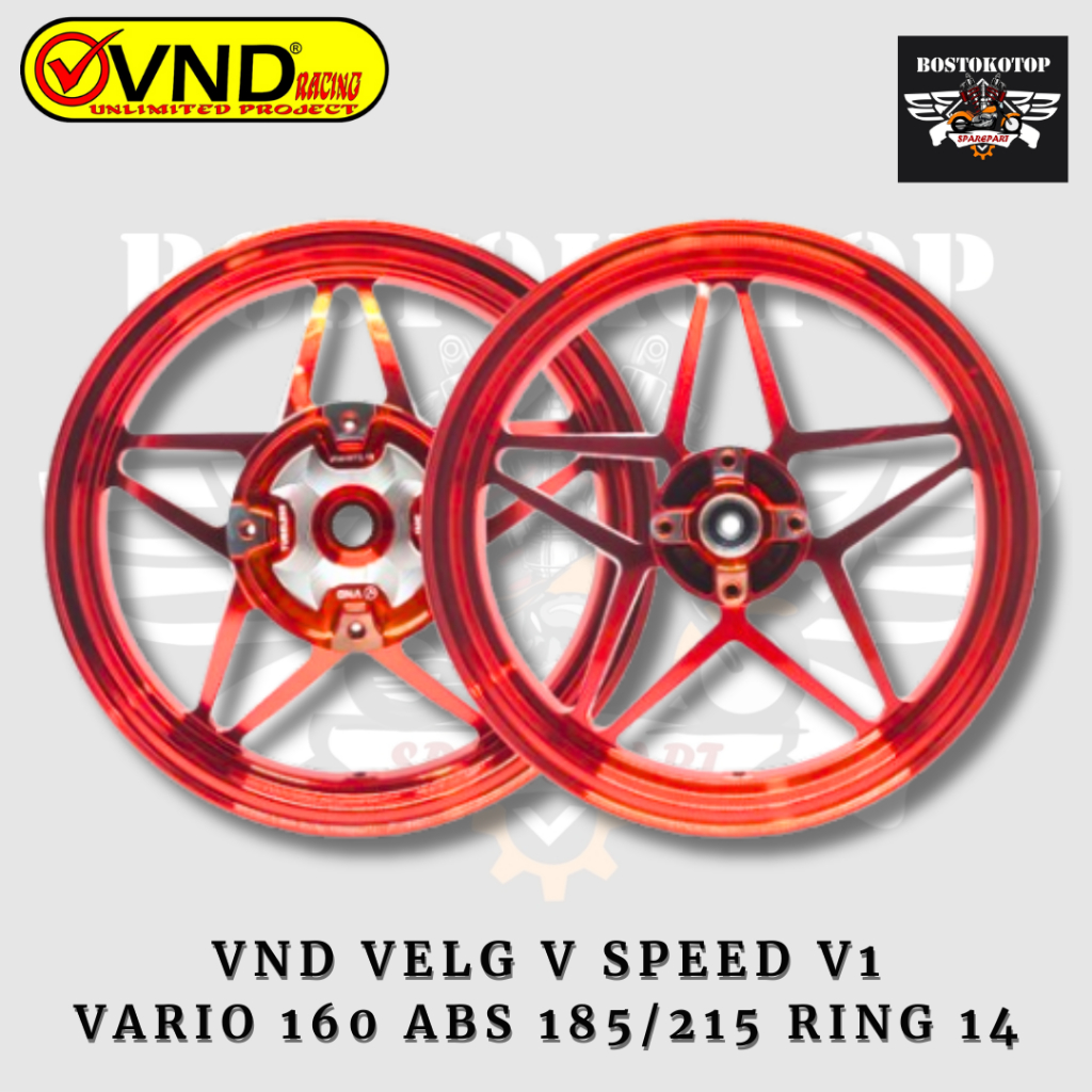Jual VND Velg Racing Tipe V Speed V1 Gen 1 Ukuran 185 215 Ring 14 Motor Vario 160 ABS Set Depan ...