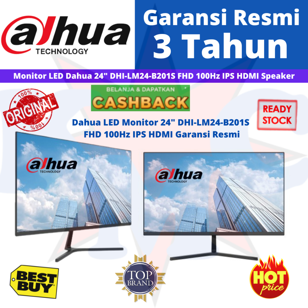 Jual Monitor LED Dahua 24" DHI-LM24-B201S FHD 100Hz IPS HDMI Speaker | Shopee Indonesia