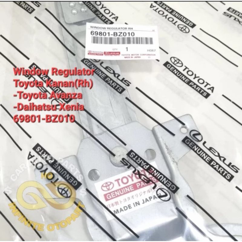 Jual WINDOW REGULATOR KANAN TOYOTA AVANZA XENIA 69801-BZ010 ORIGINAL ...