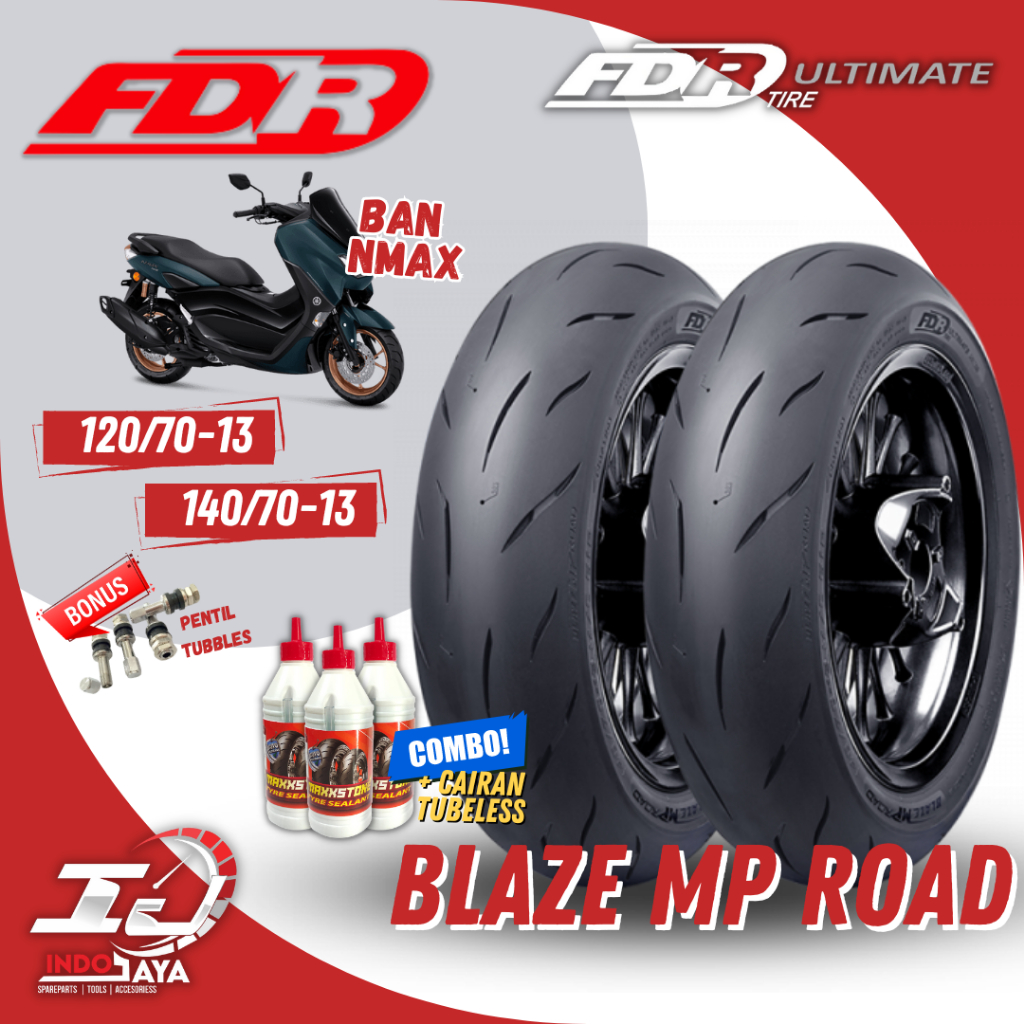 Jual [HARGA SEPAKET] BAN LUAR TUBELESS FDR BLAZE MP ROAD (120/70-13 ...