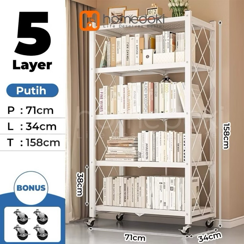 Jual Homedoki Rak Lipat Multifungsi Serbaguna / Rak Buku Minimalis ...