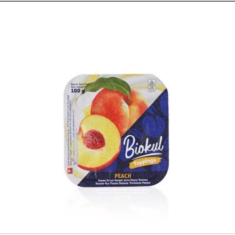 Jual Biokul Yogurt Greek With Topping Peach 100gr | Shopee Indonesia