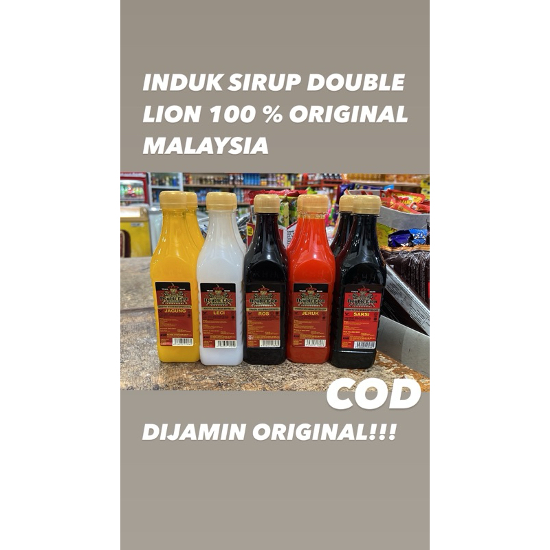 Jual INDUK SIRUP DOUBLE LION 375 ML ORIGINAL MALAYSIA - PERISA SIRUP ...