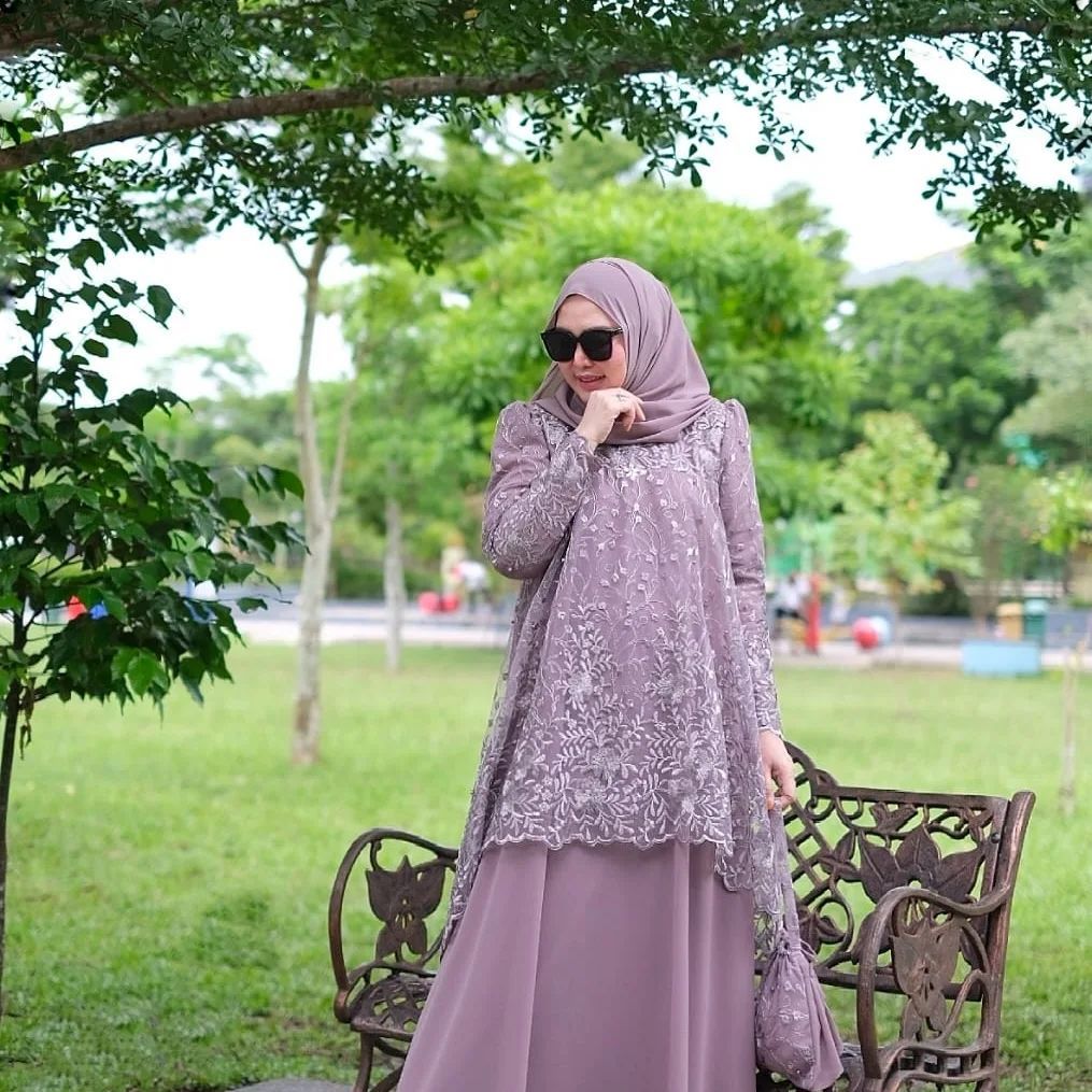 Jual Gamis Brokat Kondangan Mewah Terbaru 2024 Baju Gamis Pesta Mewah Elegan Bahan Ceruty ...