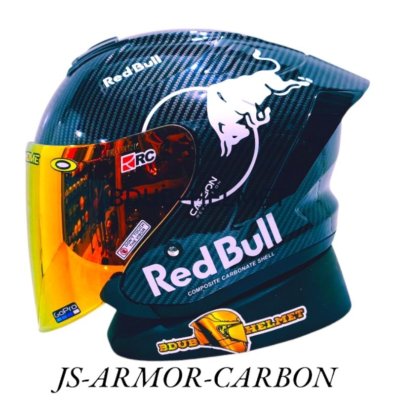 Jual Helm JS Armor carbon redbull paket ganteng original JS | Shopee ...