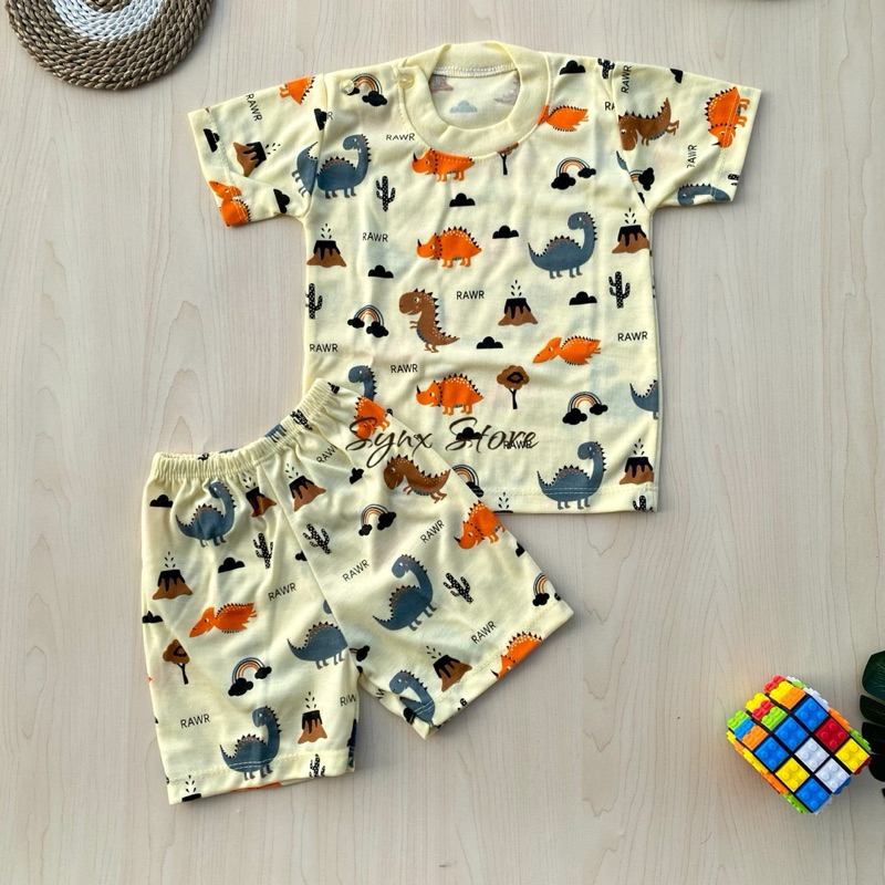 Jual Baju Setelan Lengan Pendek Model Oblong 3-12 Bulan Terbaru Fullprint | Shopee Indonesia