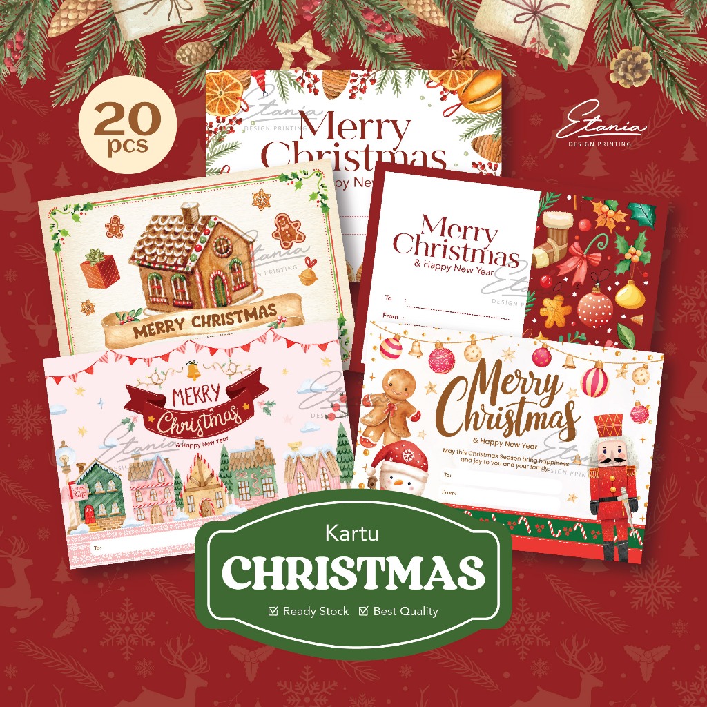 Jual Kartu ucapan natal merry christmas greeting card ready stock ...