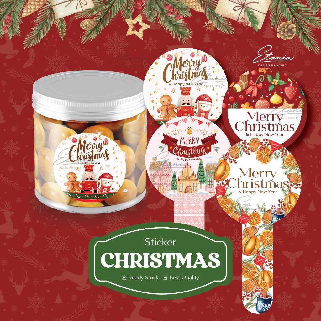 Jual Sticker Hampers Natal Bulat Stiker Christmas Label Toples Dus Box ...