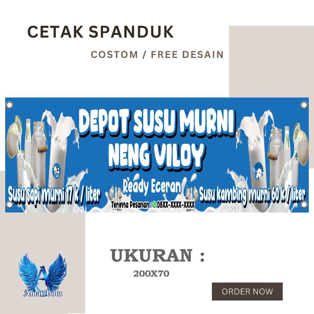 Jual Spanduk Banner Depot Susu Murni Costom Desain | Shopee Indonesia