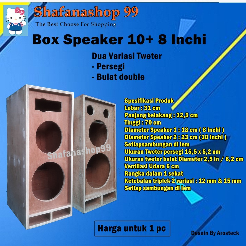 Jual Box Speaker 10 & 8 Inchi + tweter, Box Speaker Audio Rumah, Box ...