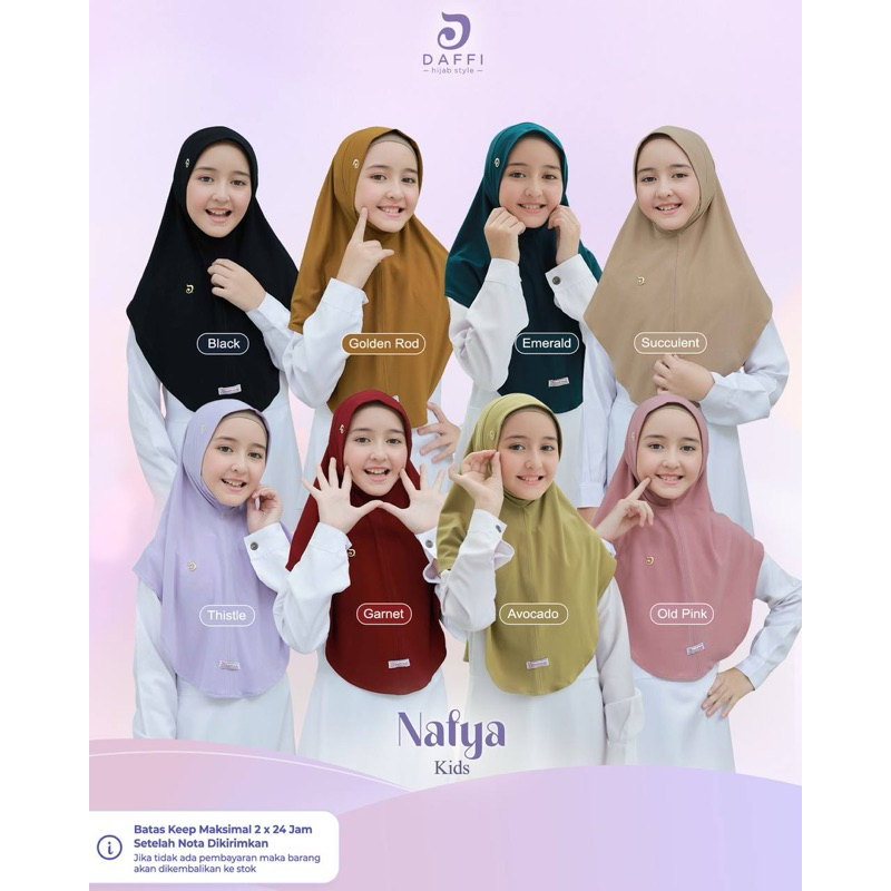 Jual NAFYA hijab bergo kids new by daffi series | Shopee Indonesia