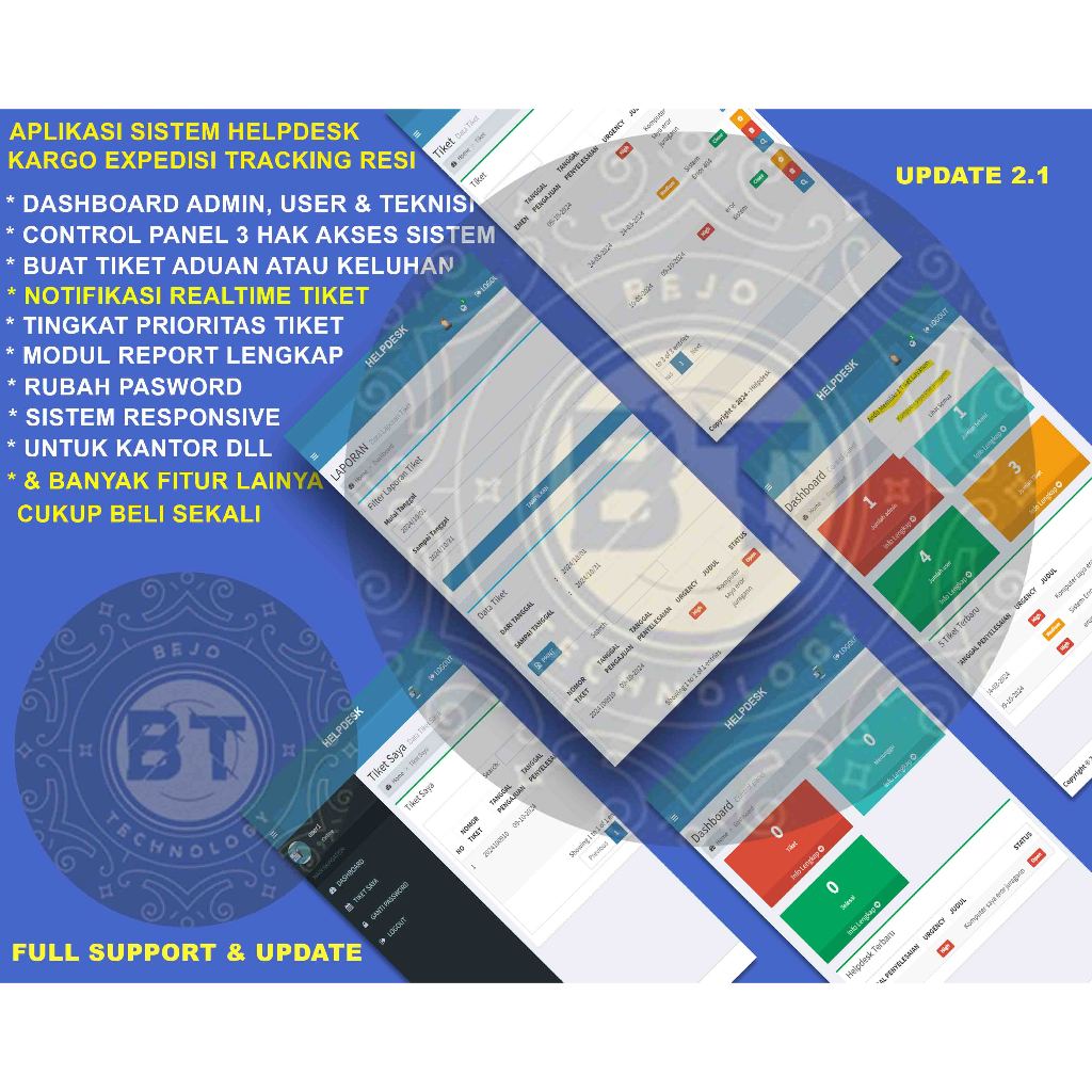 Jual APLIKASI WEB SOURCE CODE HELPDESK IT HELPDESK CS CUSTOMER SERVICE ...