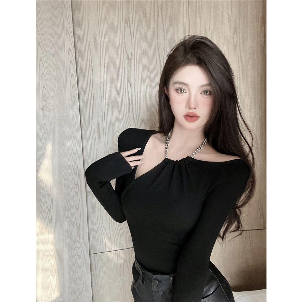 Jual 66TT Dress Darling HHWGB207 T-shirt Lengan Panjang Halterneck ...