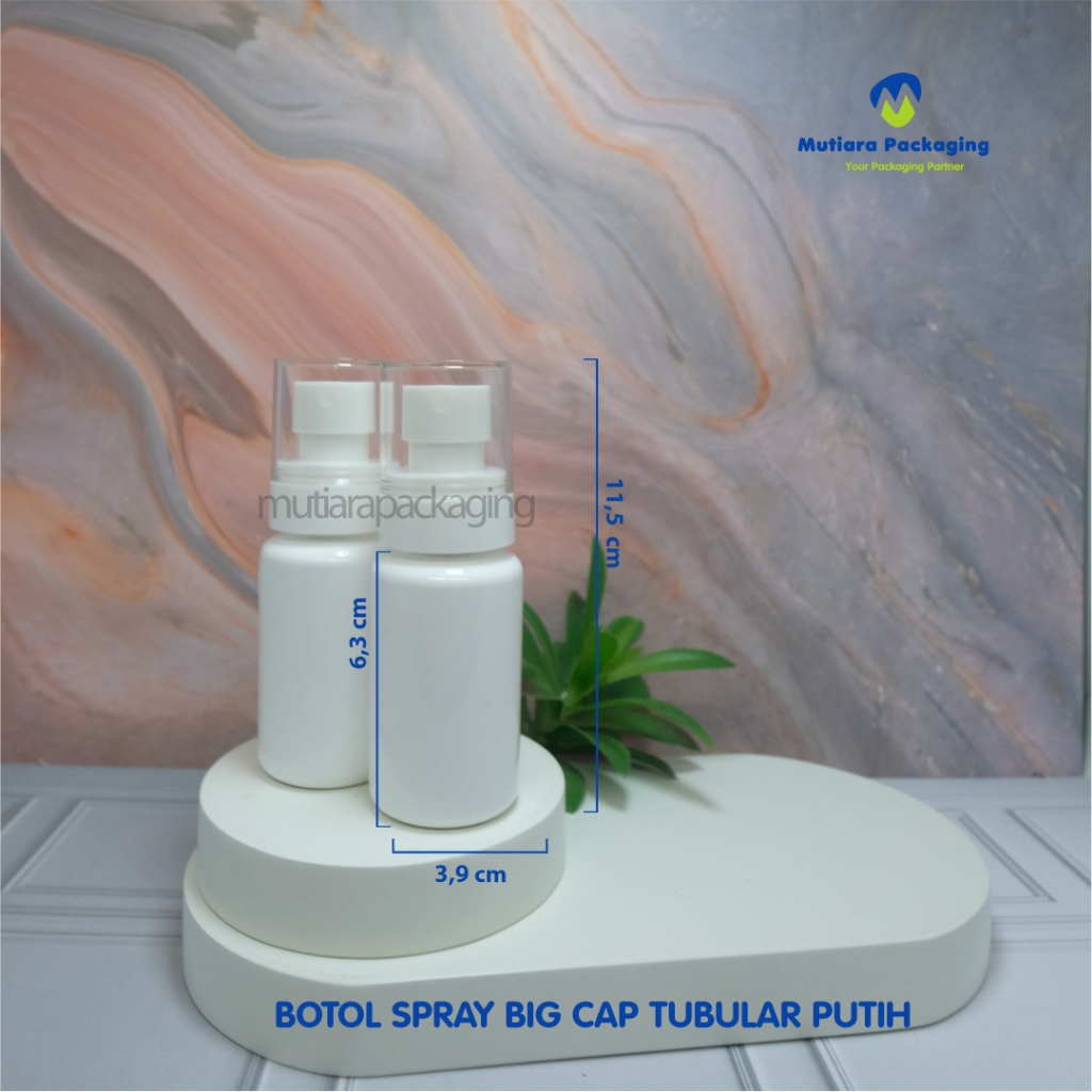 Jual Botol Spray Big Cap Putih 60ml Tubular Dove / Kemasan Spray Putih ...