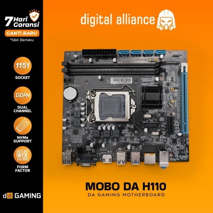 Jual MOTHERBOARD DIGITAL ALLIANCE H110 M-ATX DDR4 NVME MOBO MAINBOARD ...