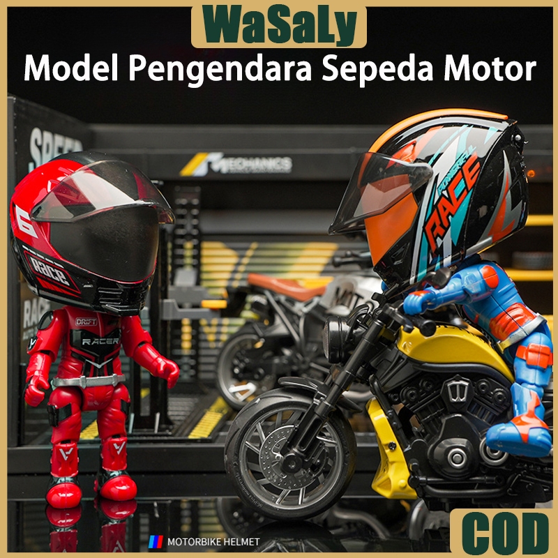 Jual Boneka helm sosok yang bisa dilipat paduan motorcycle driver racer ...