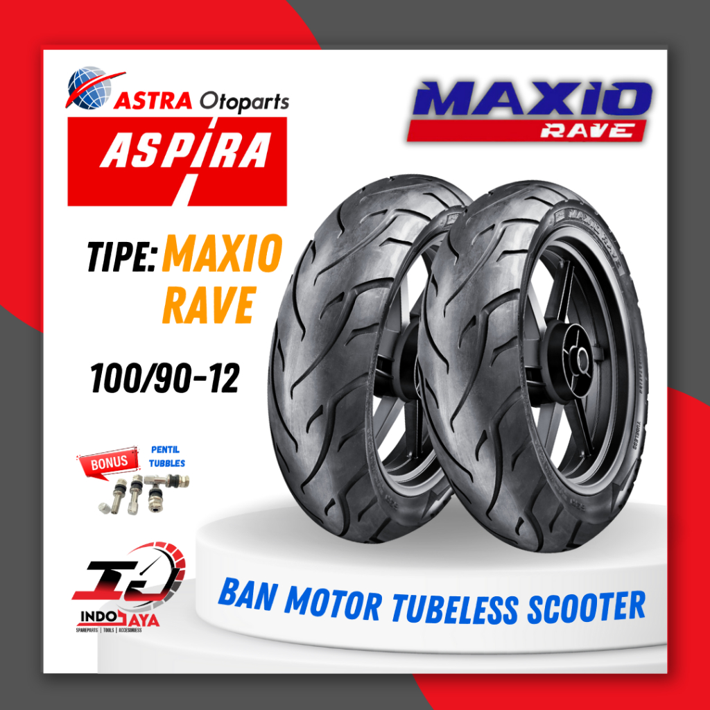 Jual [READY COD] BAN ASPIRA TUBELESS MAXIO RAVE RING 12 100/90-12 / BAN ...