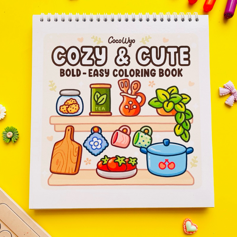 Jual Cozy And Cute Bold And Easy Coloring Book - Buku Mewarnai Simpel ...