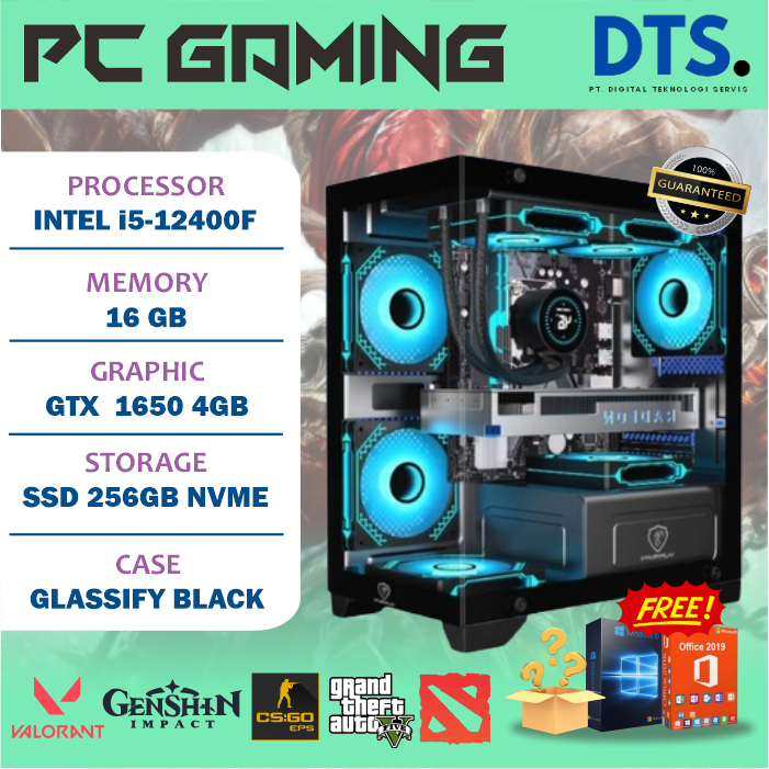 Jual PC Gaming 12th Gen | i5 12400F | GTX 1650 | SSD | 16GB RAM ...