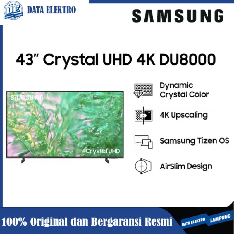 Jual SAMSUNG 43 INCH SMART TV UHD 4K 43DU8000 GARANSI RESMI | Shopee Indonesia