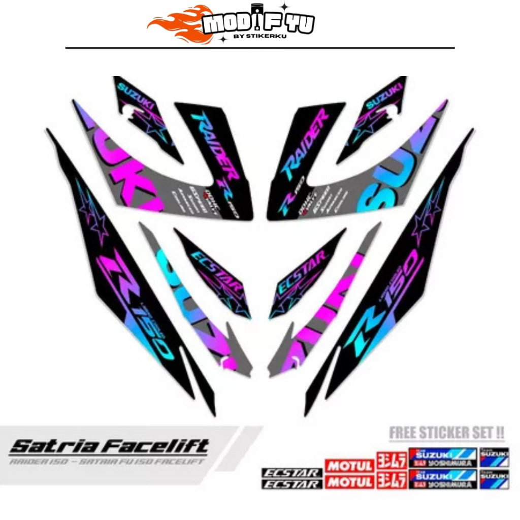 Jual STRIPING SATRIA FU 150 MOTIF R6 / STICKER SATRIA FU 150 / RAIDER ...