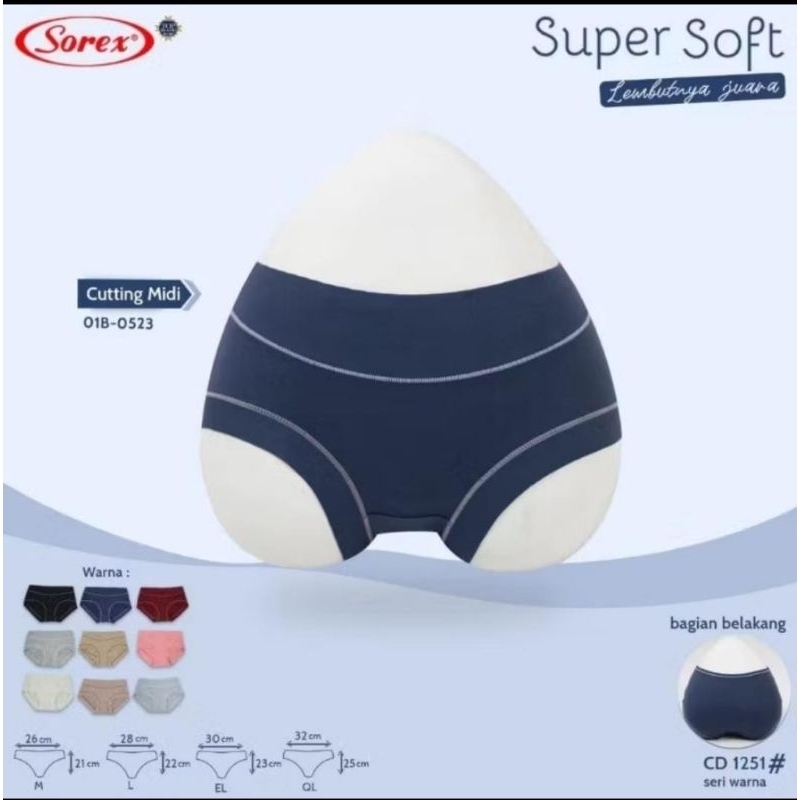 Jual 6 PCS / Setengah Lusin CD Celana Dalam Wanita Sorex Super Soft 1251 | Shopee Indonesia