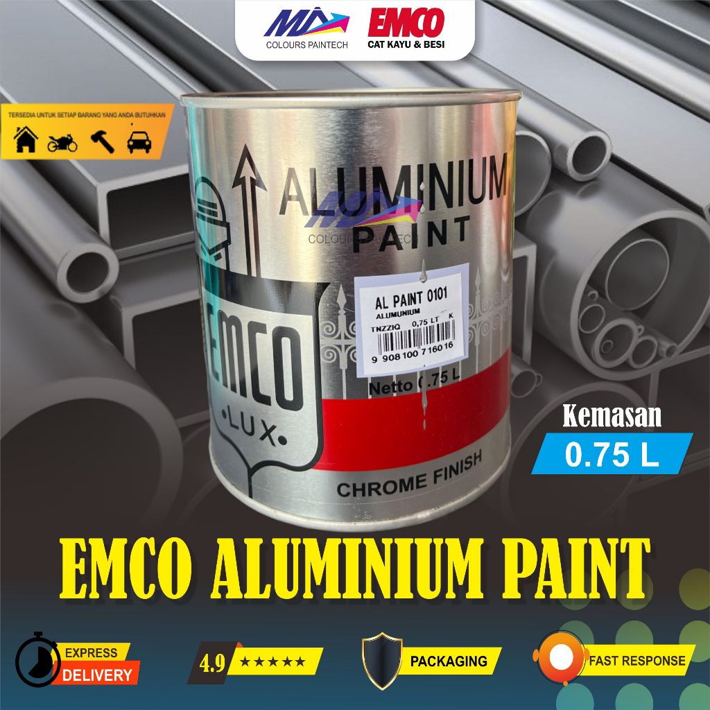 Jual EMCO LUX ALUMINIUM PAINT CHROME FINISH 0,8KG | Shopee Indonesia