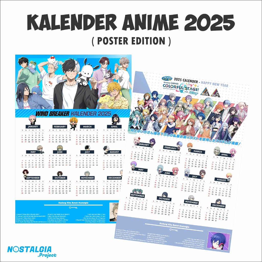 Jual KALENDER ANIME 2025 - Tahun Hijriah - Blue Lock Manga - Poster ...