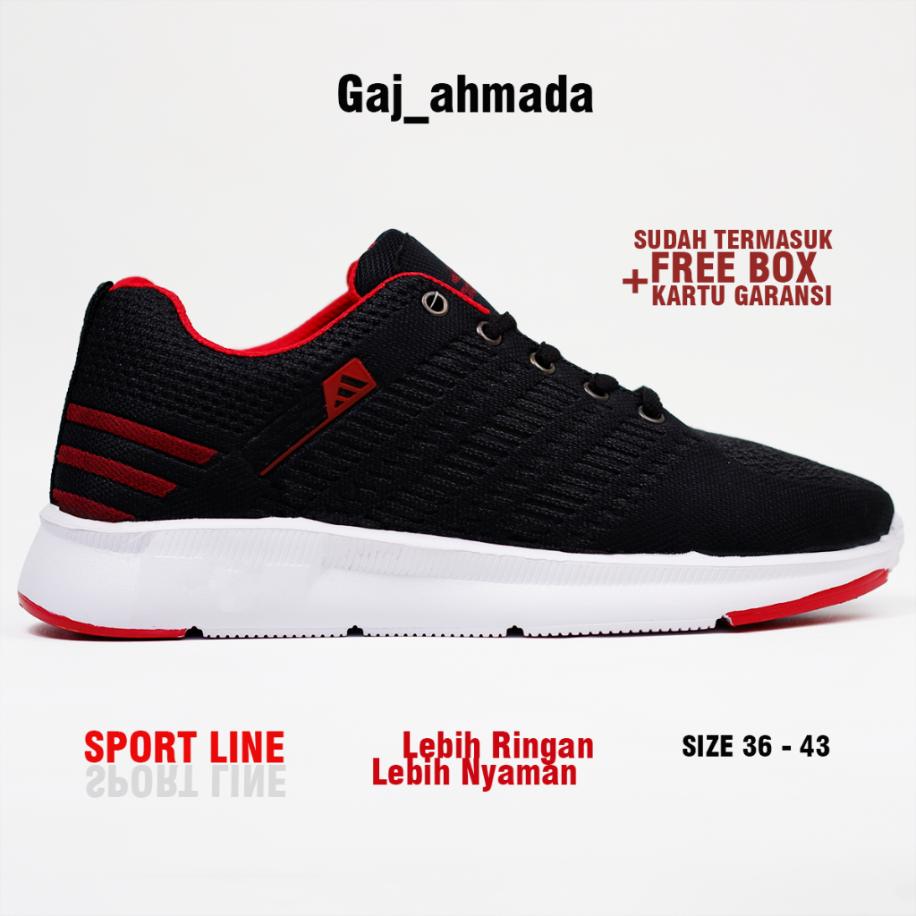 Jual Sepatu Pria Sneakers Kasual Olahraga Running Jogging Ringan Nyaman ...
