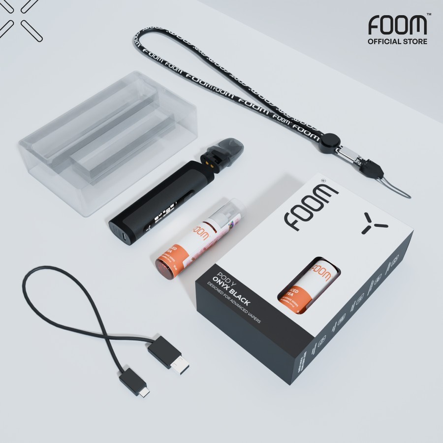 Jual Foom Y Onyx Black + Foom Salt Nic 15ML by Foom Lab / Foom Pod Y ...