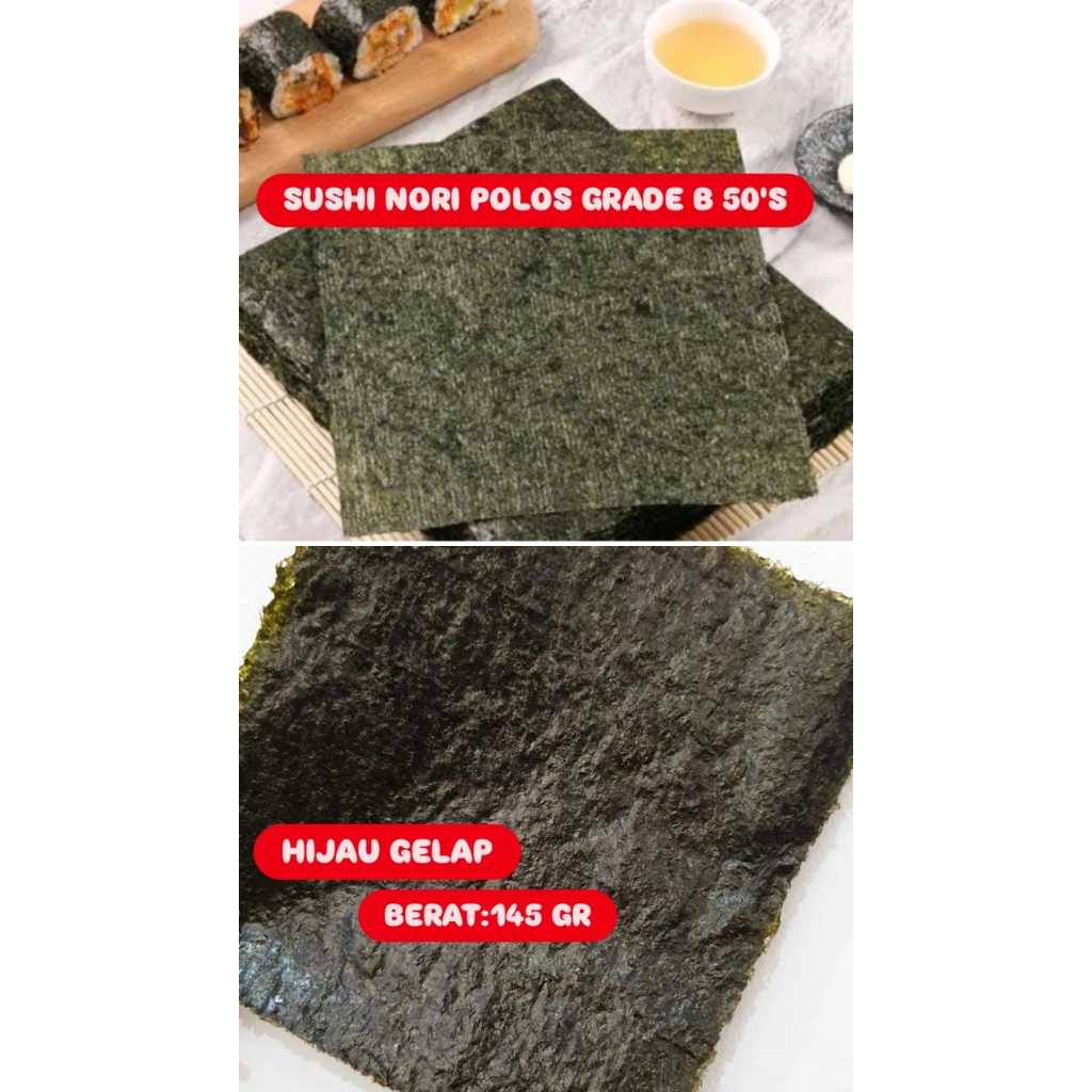 Jual SUSHI NORI 50 LEMBAR /SUSHI NORI 100 LEMBAR/ROESTED SEAWEED RUMPUT ...