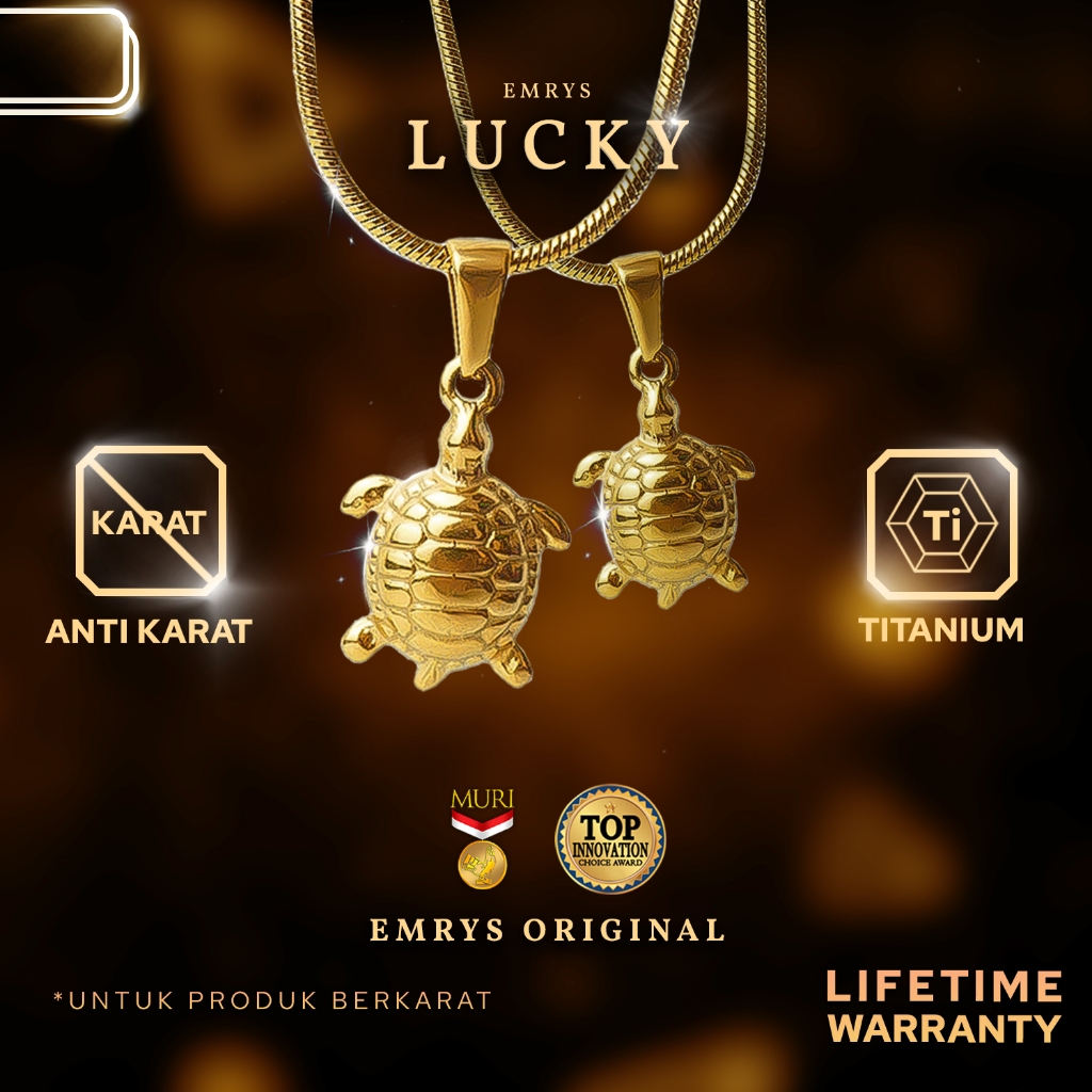 Jual BUY 1 GET 2 FREE Emrys Premium Liontin Set Lucky Turtle Kura Kura ...
