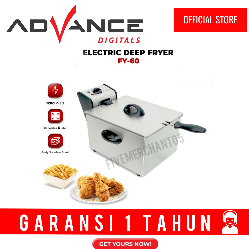Jual Deep Fryer Advance FY 60 6 Liter Penggorengan Listrik Besar Big ...