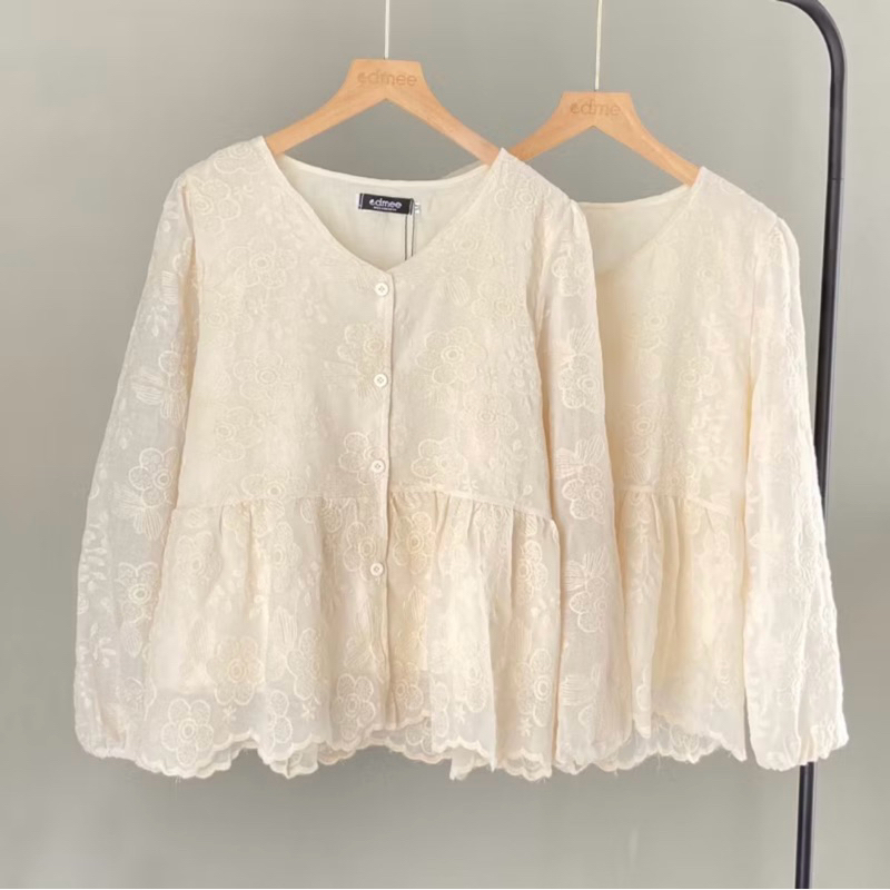 Jual Isla lace blouse by Edmee Outfit | Shopee Indonesia
