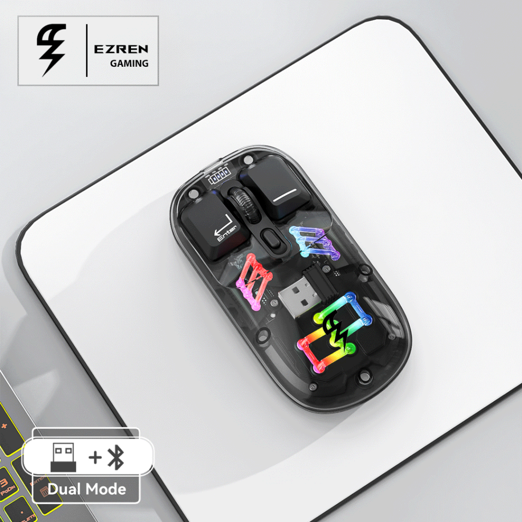 Jual Ezren EZ-M7 Wireless Mouse Bluetooth + 2.4G Silent Click LED 800 ...