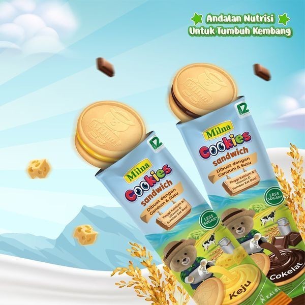 Jual Milna Cookies Sandwich Biskuit Cemilan Anak 1 Tahun Ke Atas Rasa ...