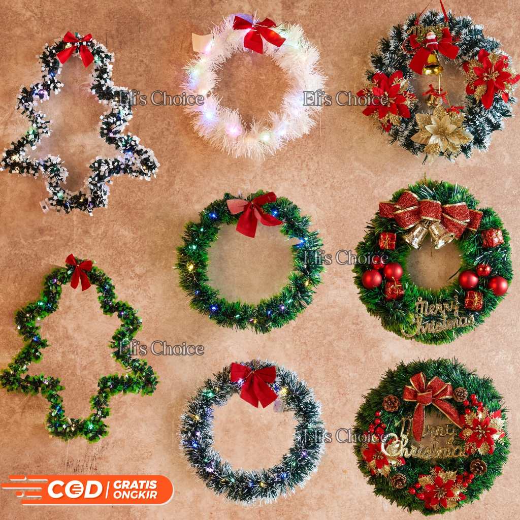 Jual KRANS NATAL / DEKORASI PINTU NATAL / HIASAN DINDING NATAL ...