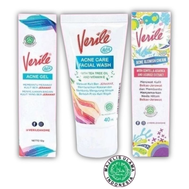 Jual VERILE Acne Gel | Facial Wash | Blemish Cream | Shopee Indonesia