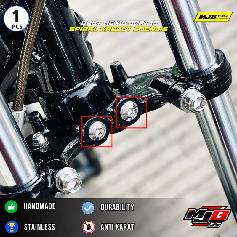 Jual BAUT M6X10 DRAT 10 BAUT SEGITIGA BAWAH TENGAH RX KING RXS RXK YT ...