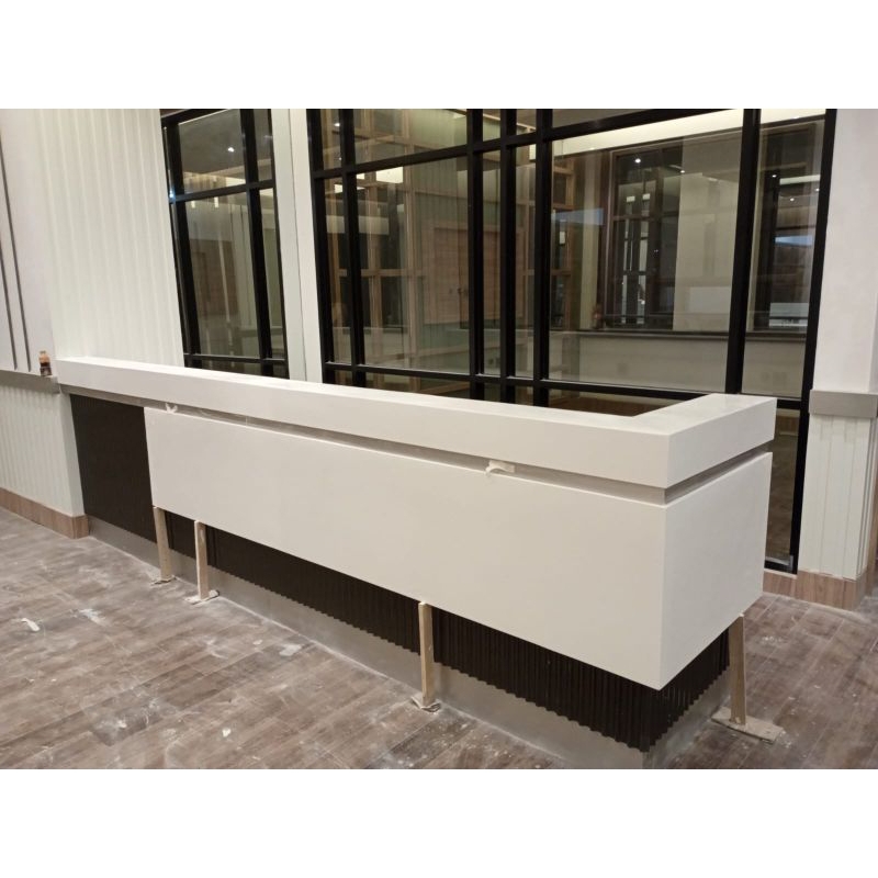 Jual TOP TABLE SOLID SURFACE MEJA RESEPSIONIS KANTOR KOPI MOTIF MINIMALIS | Shopee Indonesia