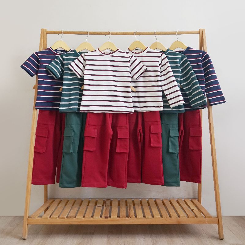 Jual KKCollection|Stripe Cargo Set| Setelan Baju Anak Unisex Umur 1 ...